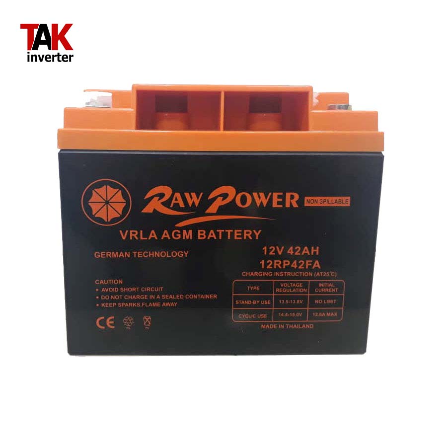 باتری خورشیدی 42 آمپرساعت AGM برند RAW POWER - تک اینورتر