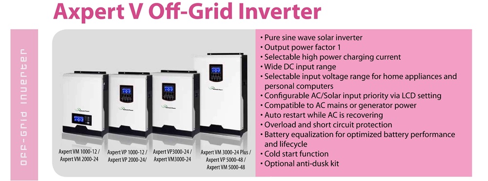 اینورتر شارژر 1000 وات pwm مدل Axpert VP 1000-12